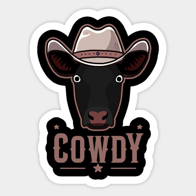 Black Angus Cow Cowdy - Black Angus - Sticker | TeePublic