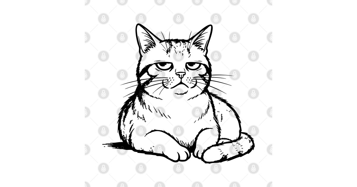 Cat Sitting with Side-Eye Glare meme - Cat - T-Shirt | TeePublic