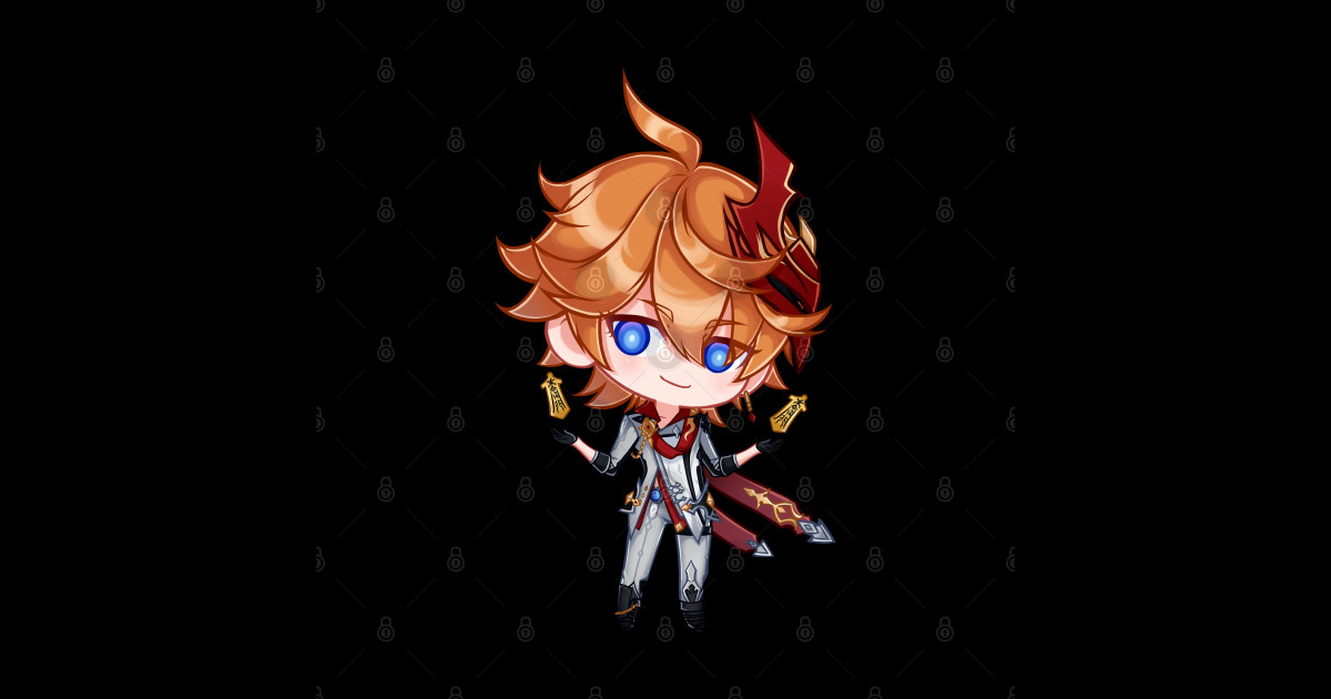 Tartaglia chibi - Genshin Impact - Sticker | TeePublic