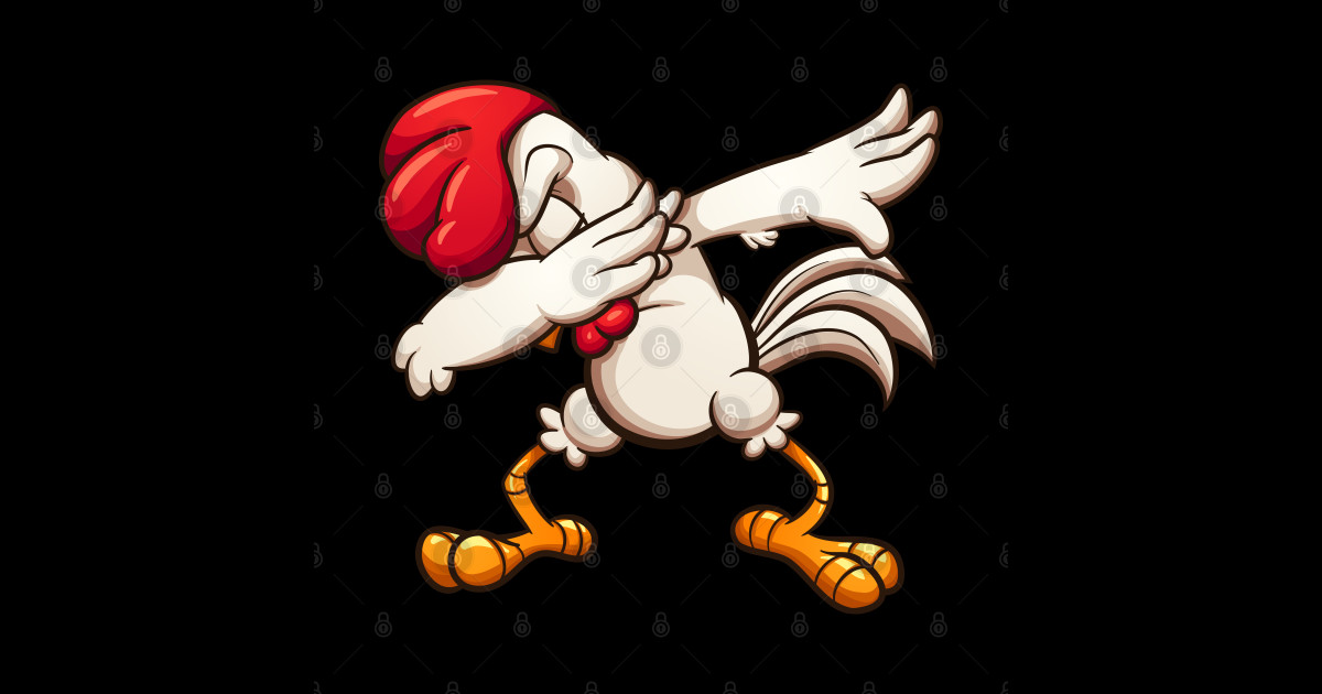 Dabbing cartoon chicken - Dabbing - Sticker | TeePublic
