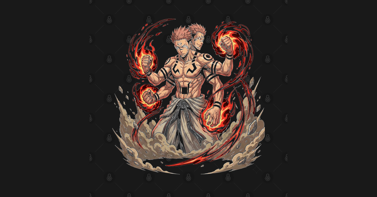 Sukuna Four-Arms Awakened Form Art - Sukuna - T-Shirt | TeePublic