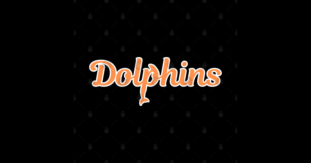 Miami Dolphins Script - Miami Dolphins - Sticker | TeePublic