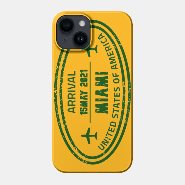 Miami airport passport stamp - Miami - Phone Case | TeePublic