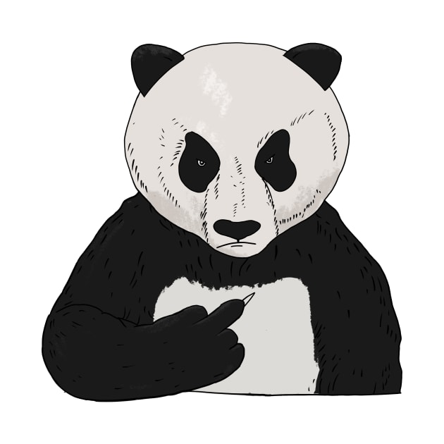 Grumpy Panda Bear Holding Middle Finger - Middle Finger - T-Shirt ...