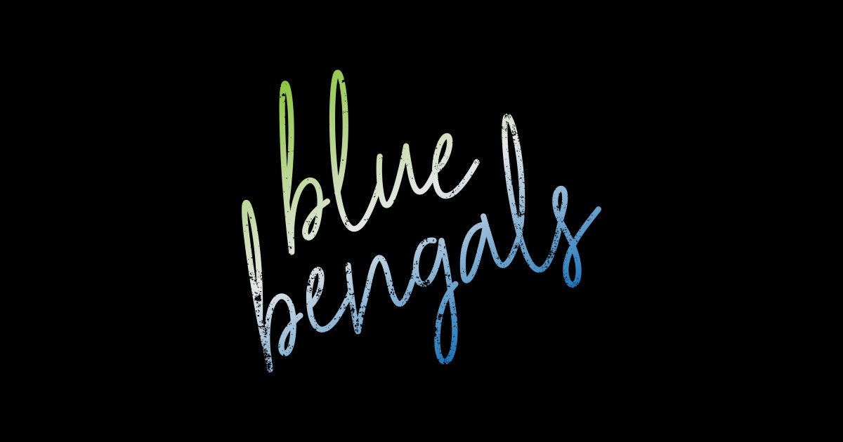 CURSIVE blue bengals - Cheer - Sticker | TeePublic