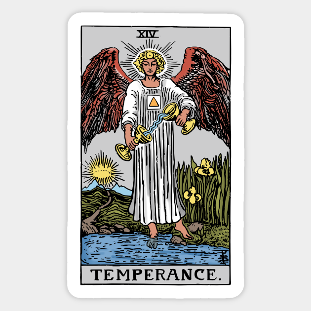 Temperance Tarot Card Rider Waite - Temperance Tarot Card - Sticker ...