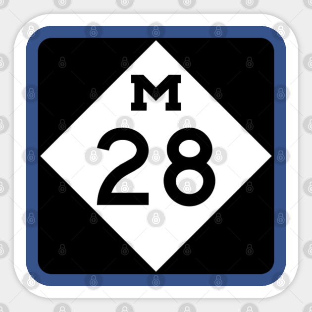 M28 Michigan Highway - Michigan Love - Sticker | TeePublic
