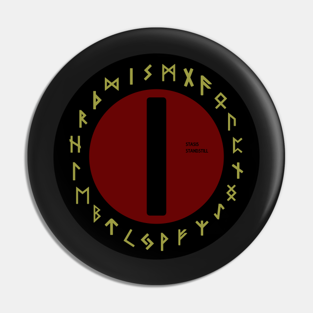 Red Isa Elder Futhark Rune Symbol - Symbols - Pin | TeePublic