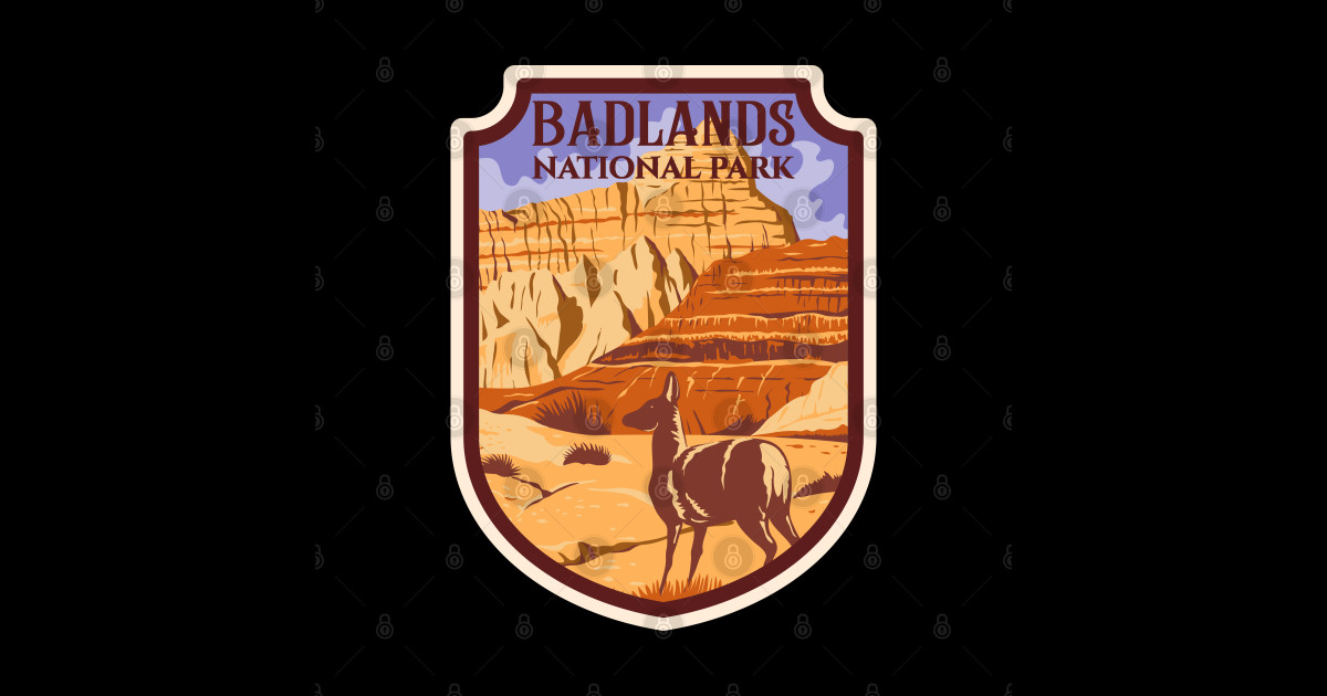 Badlands National Park Emblem - Badlands National Park - Sticker ...