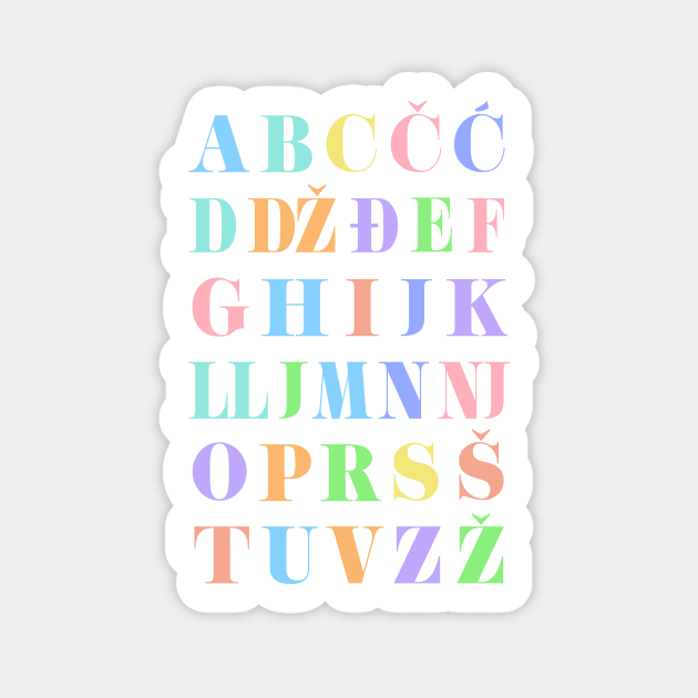 Children's Croatian Alphabet Chart, Croatia Language Chart, Pastel ...