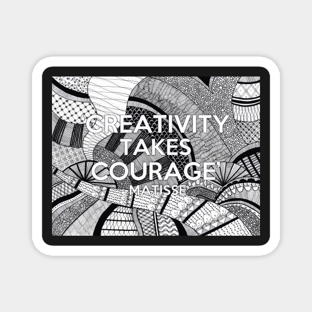Zentangle Quote - Creativity - Magnet | TeePublic