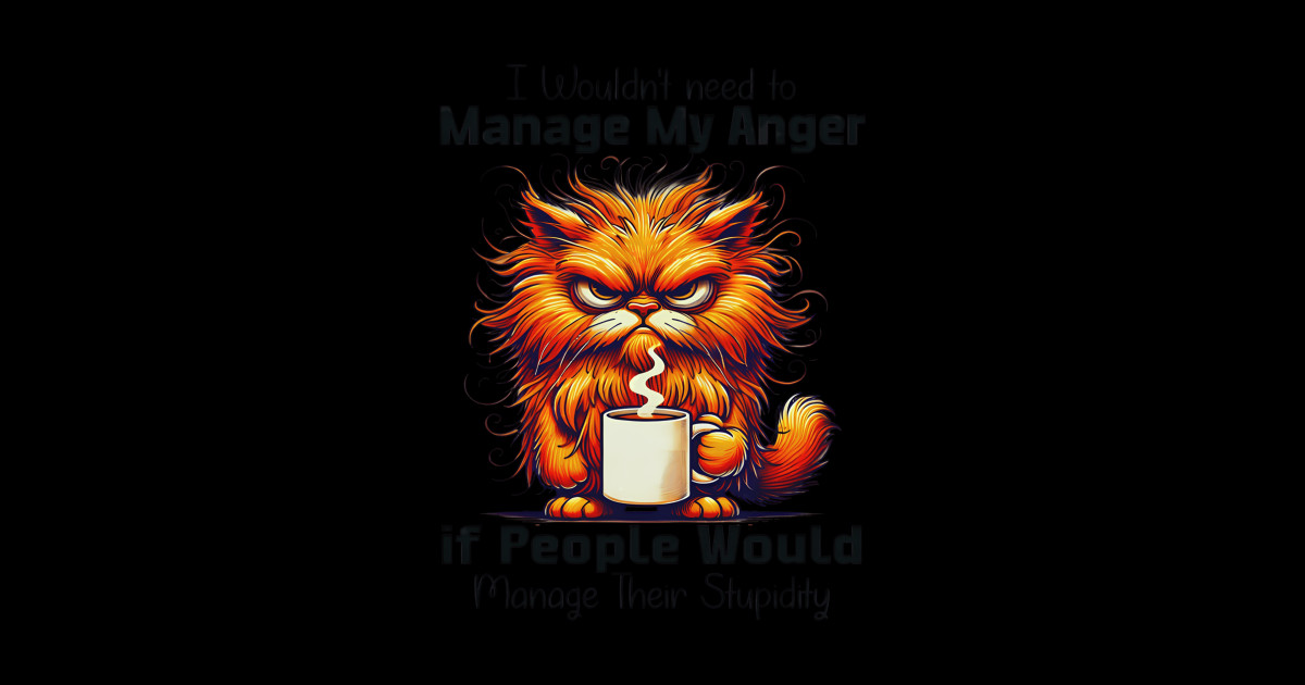 Angry Cat - Angry Cat - Sticker | TeePublic