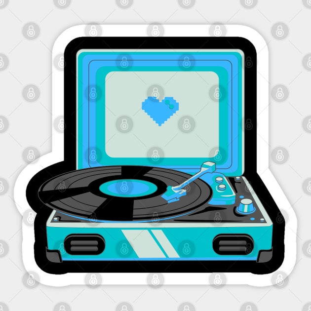 Blue Vinyl Record Player - Blue Vinyl Record Player - Sticker | TeePublic