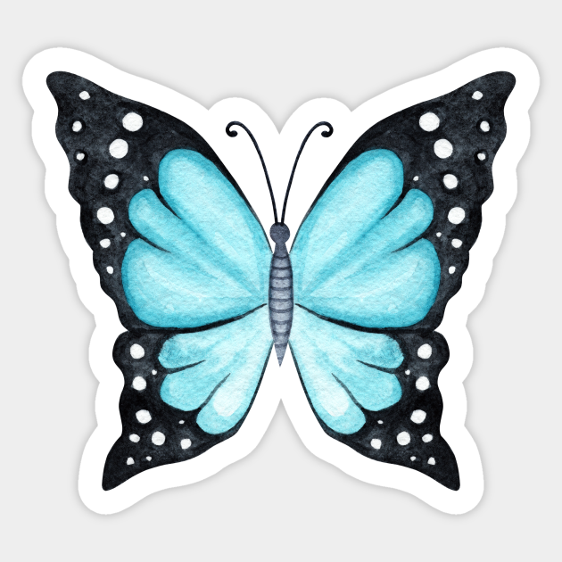 blue butterfly - Butterfly - Sticker | TeePublic