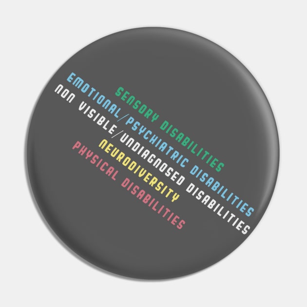 Disability pride flag meanings - Disability Pride - Pin | TeePublic