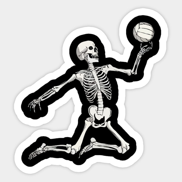 Skeleton Playing volleyball - Volleyball Player - Sticker | TeePublic