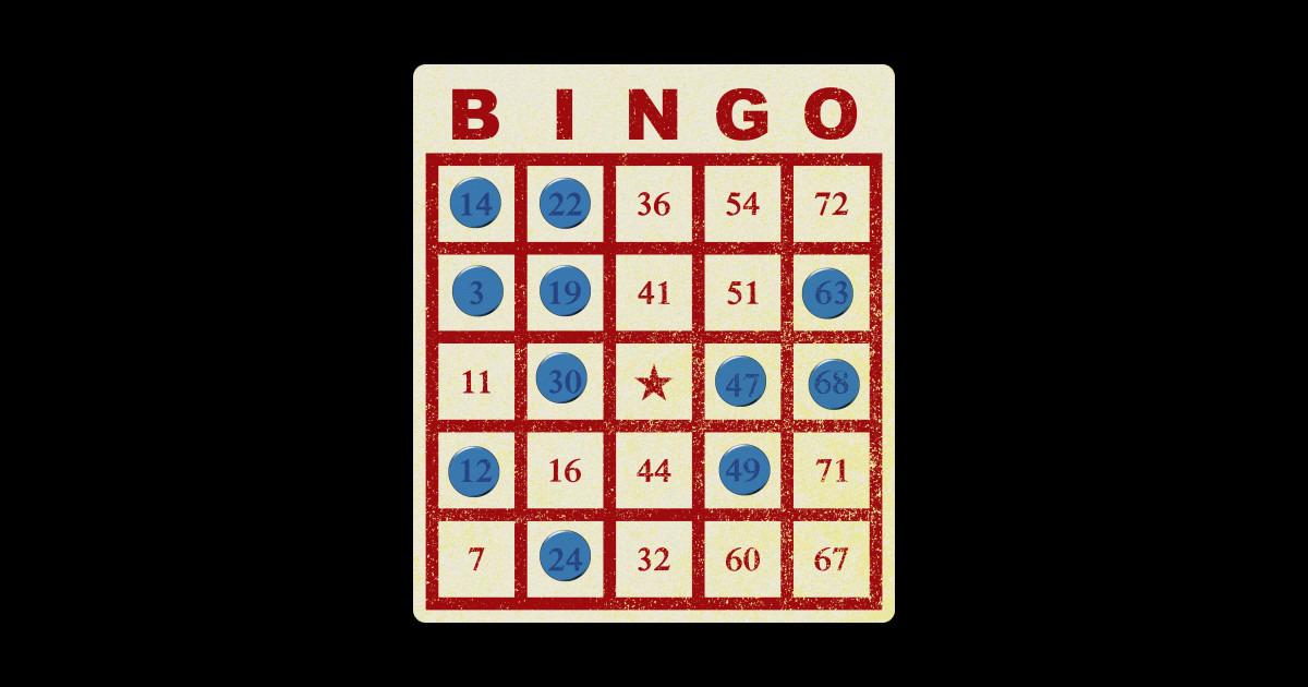 Bingo Card - Bingo - Sticker | TeePublic