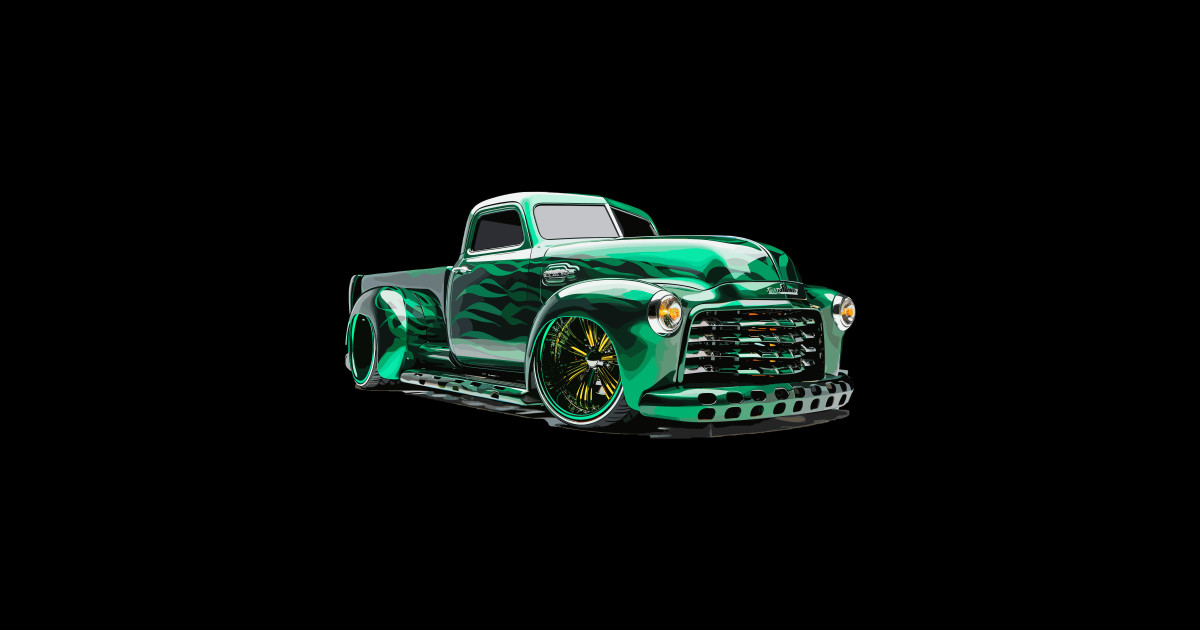 Low Rider Truck Green Hot Rod Pickup Truck Classic Truck - Low Rider ...