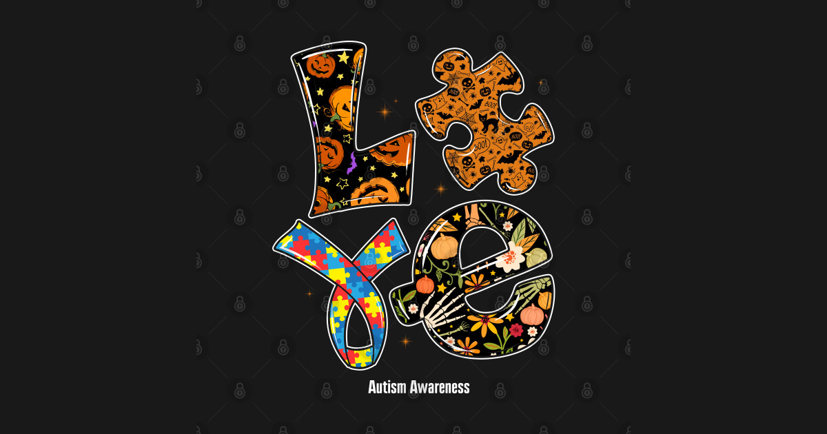 Awesome Horror Halloween Love Autism Warrior Shirt Scary Puzzle Pumpkin ...