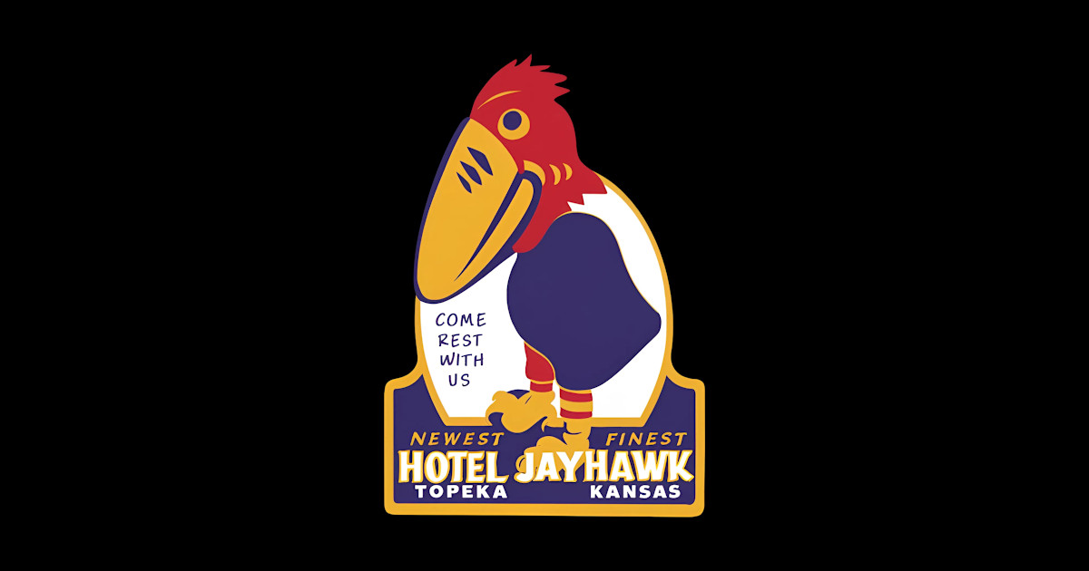 Sticker Hotel Jayhawk Topeka Kansas - Kansas Jayhawks - Posters and Art ...