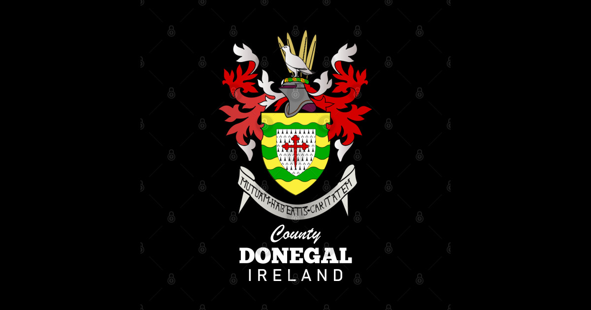 County Donegal Ireland Crest - Donegal - Sticker | TeePublic