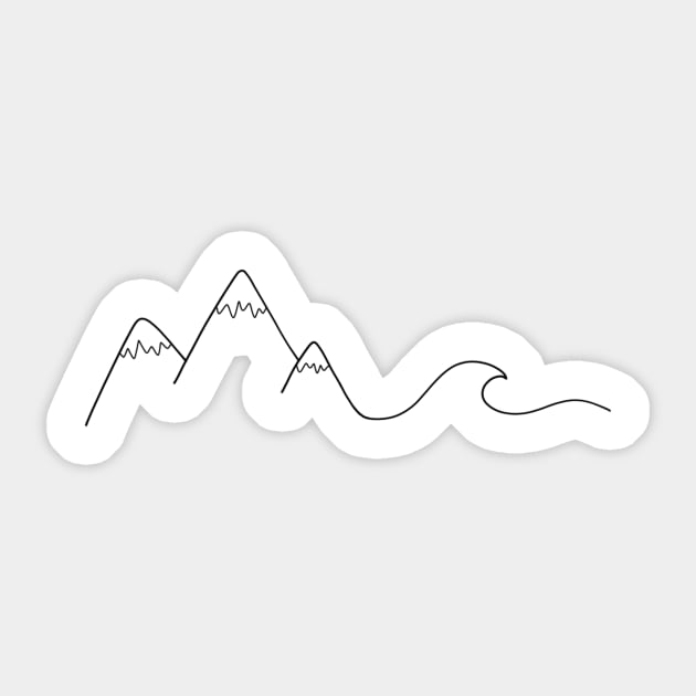 Mountain Wave - Mountains - Sticker | TeePublic