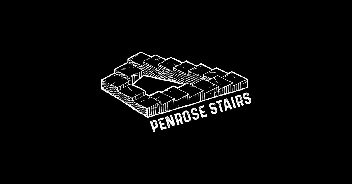 Penrose stairs Impossible staircase - Penrose Stairs - Sticker | TeePublic