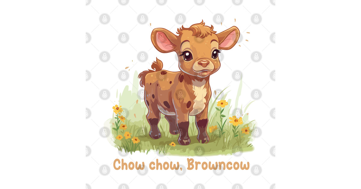Chow Chow, Browncow - Brown Cow - T-Shirt | TeePublic