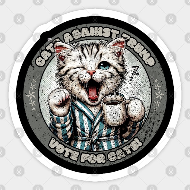 cats against trump - Cats - Sticker | TeePublic
