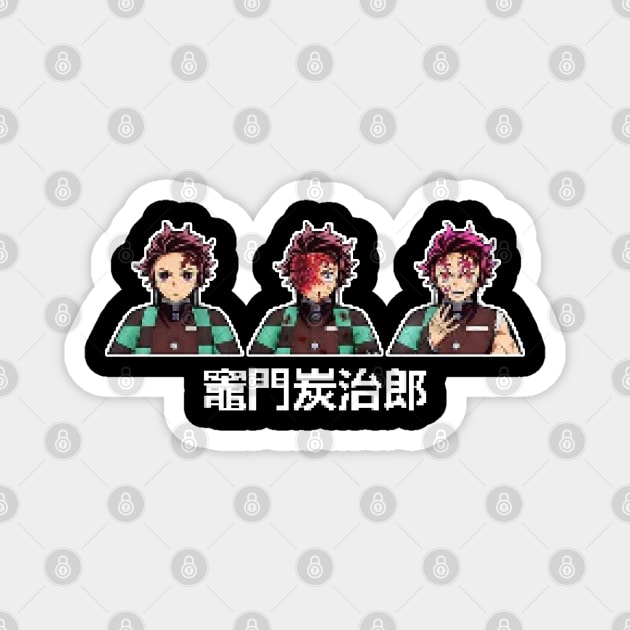 Tanjiro Pixel Art Demon Slayer Magnet Teepublic