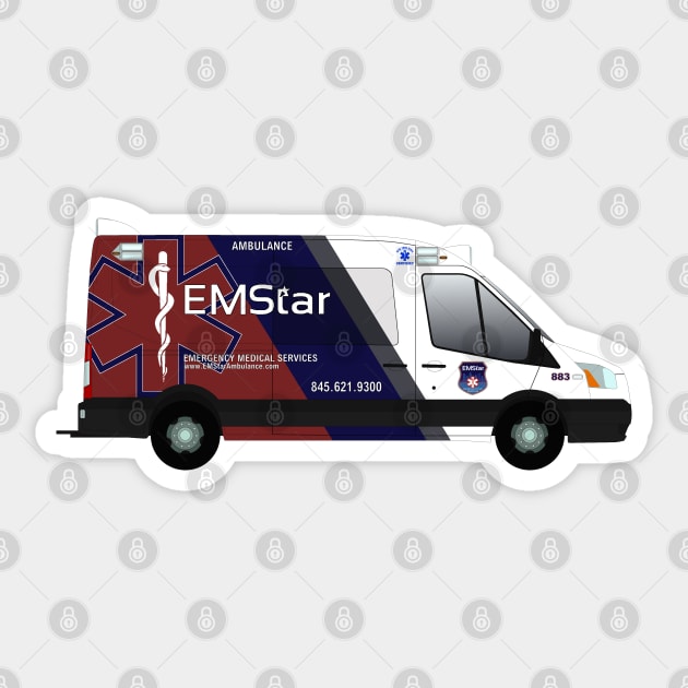 EMStar ambulance - Emstar Ambulance - Sticker | TeePublic