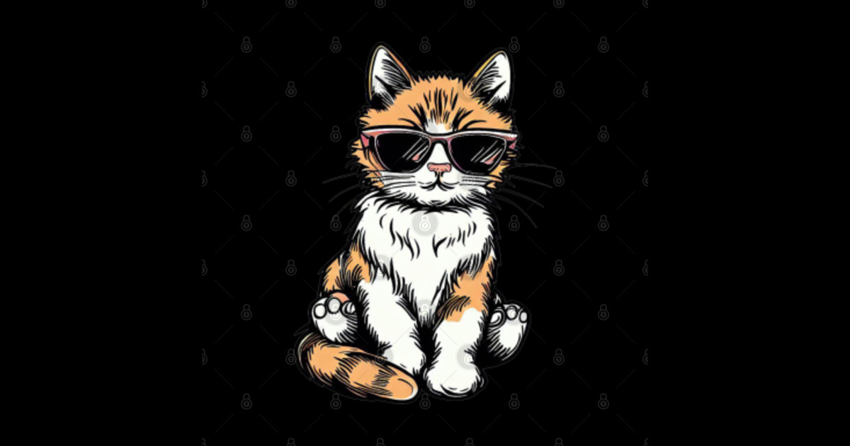 Cool Meow - Cat - T-Shirt | TeePublic