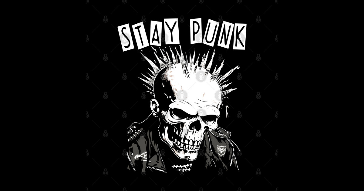 Punk Rock Skull - Stay Punk - Punk Rock - Sticker | TeePublic