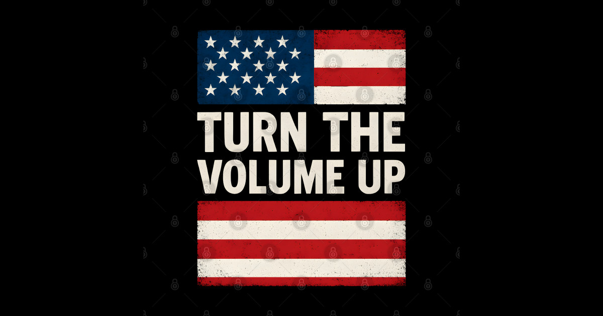 Turn The Volume Up – Vintage USA Stripes - Turn The Volume Up - Sticker ...