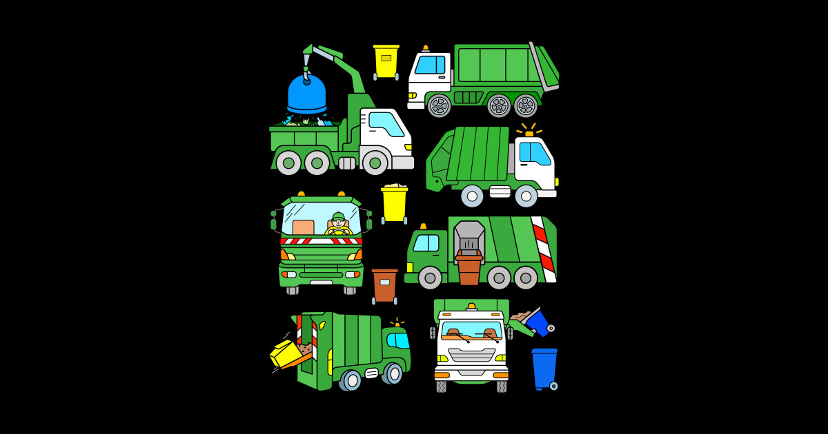 Green Garbage Truck Design - Garbage Man - Sticker | TeePublic