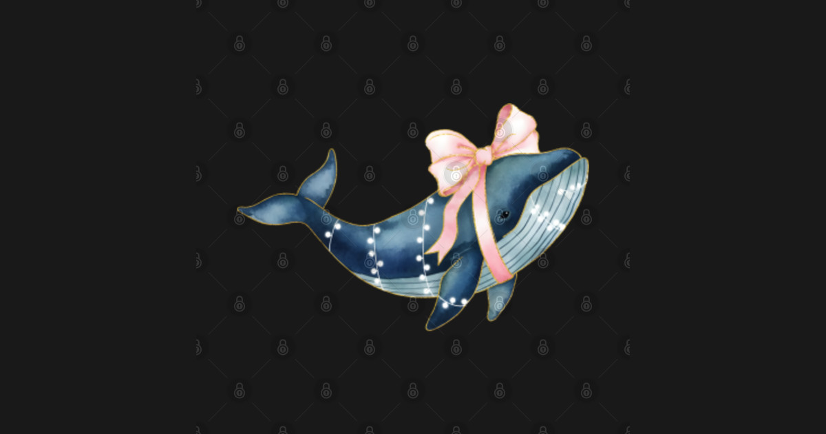 Whale Bow Lights Ocean Marine Sea Blue Marine Life Aquatic - Whale - T ...