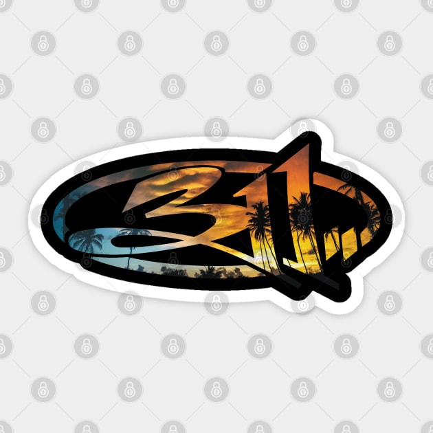 311 Sunset Beach Logo - 311 - Sticker | TeePublic