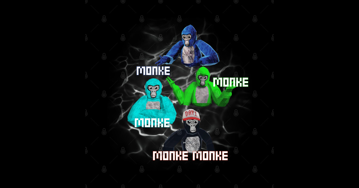 Gorilla Tag Monke Monke VR Gamer - Gorilla Tag - Sticker | TeePublic