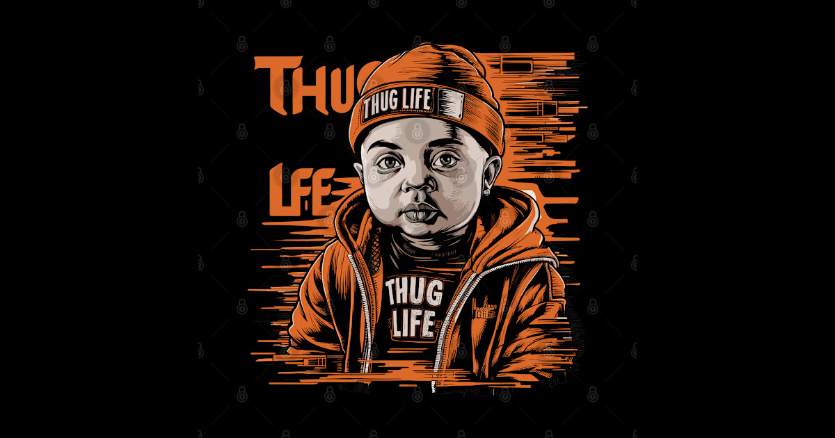 Thug Life Baby Design in Bold Colors - Thug Life - Sticker | TeePublic