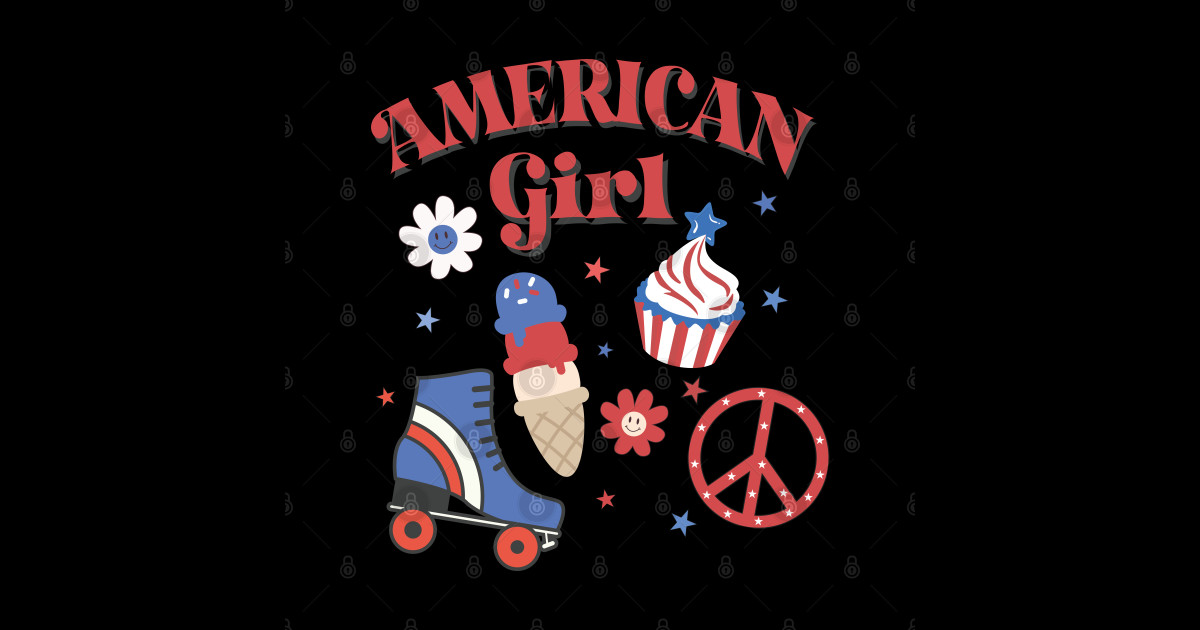 Vintage American Girl 4th Of July - American Girl - Sticker | TeePublic