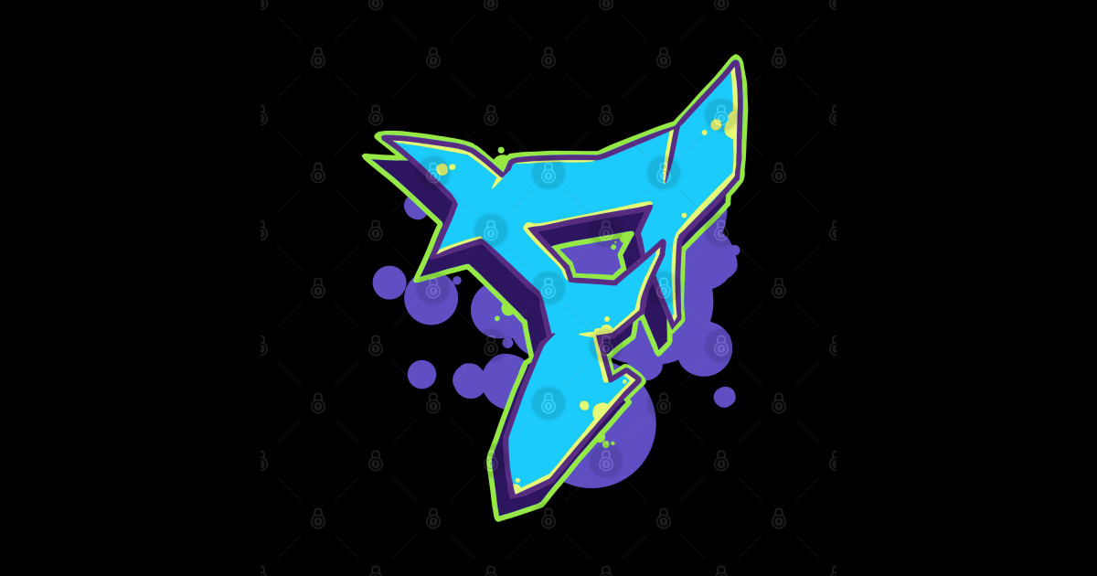 Letter F - Graffiti Street Art Style Blue - Graffiti Letter - Sticker ...
