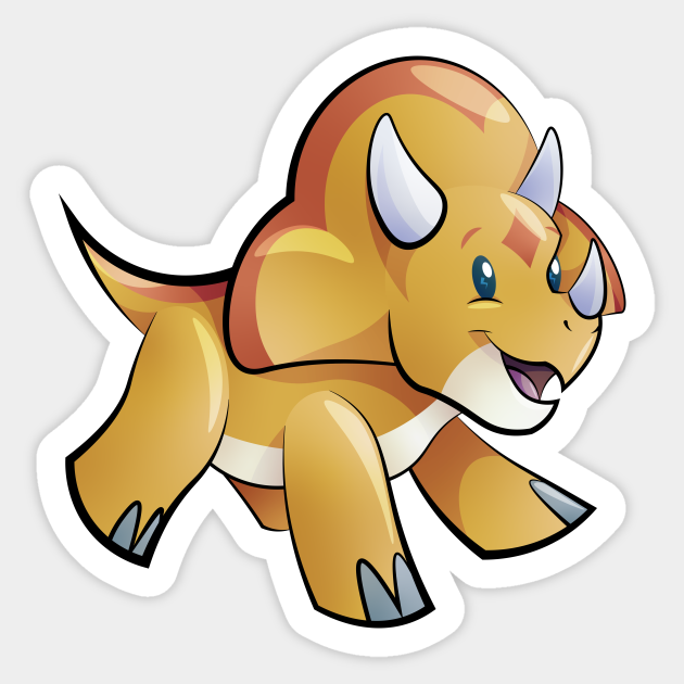 Chomp the Triceratops - Dinosaur King - Dinosaur King - Sticker | TeePublic