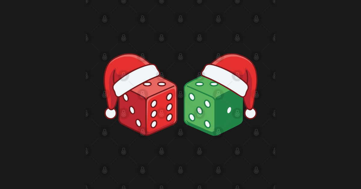 Santa Dice – Christmas Dice with Santa Hats,ed and Green Dice with ...