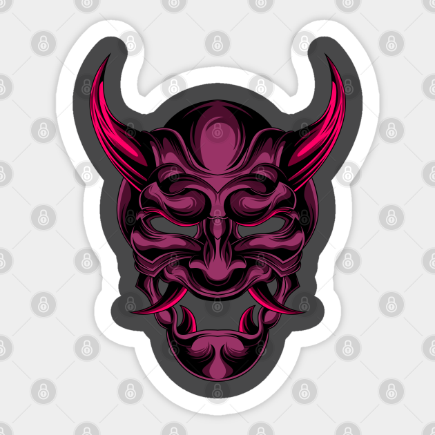 PURPLE DEMON MASK - Demon Mask - Sticker | TeePublic