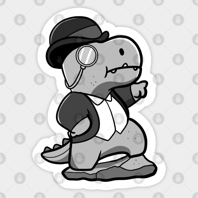 Fancy Dinosaur - Fancy - Sticker | TeePublic
