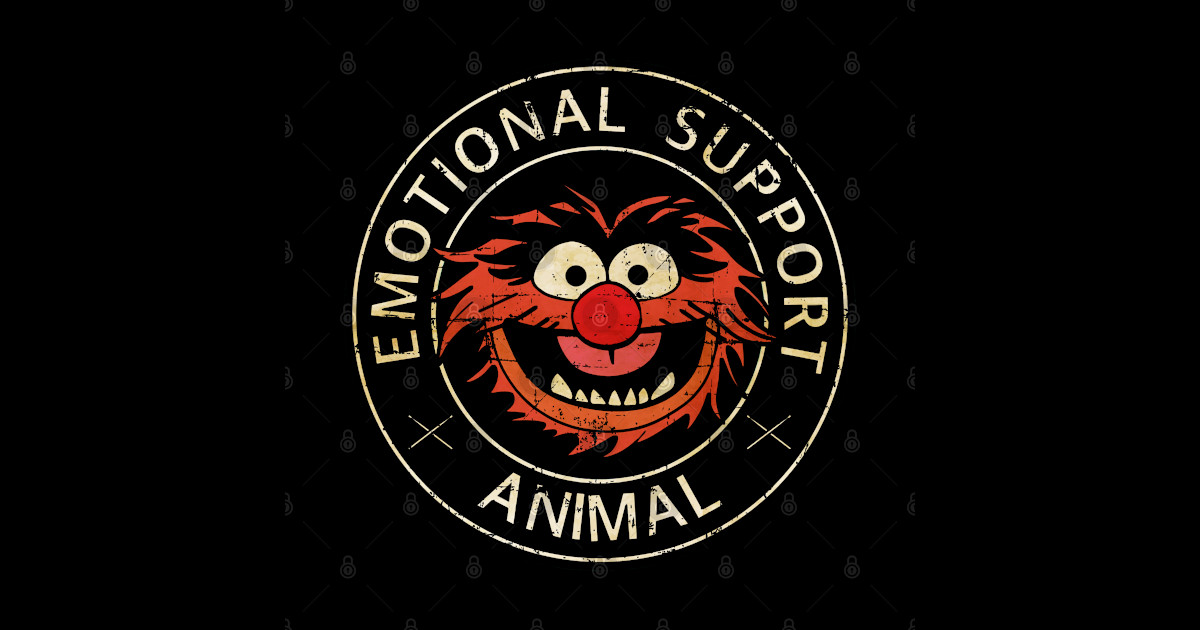Vintage Emotional Support Animal - Emotional Support Animal - Sticker ...