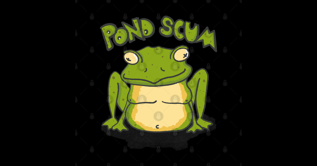 Pond Scum Frog - Frog - Sticker | TeePublic
