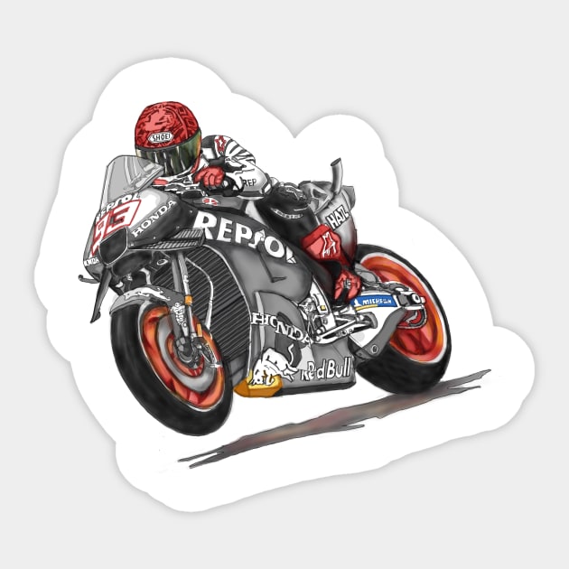 Drawing/Sketching MotoGP Team No 93 - Motogp - Sticker | TeePublic