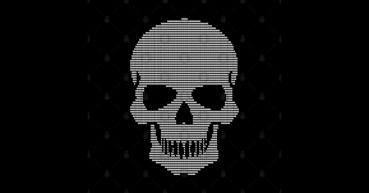 ASCII Skull Halloween - Ascii - Sticker | TeePublic