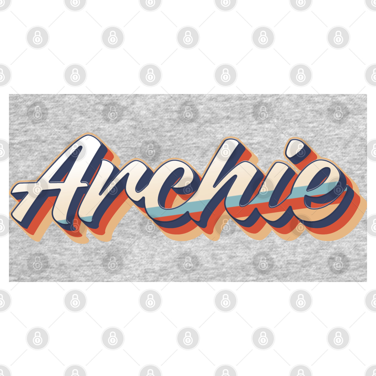 Archie name - cool 70s retro font surf style design - Archie Name Cool ...